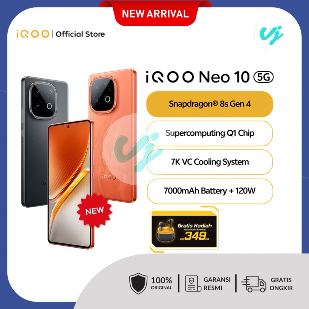 Jual [NEW] vivo iQOO Neo 10 5G Snapdragon 8s Gen 4 + Q1 (Dual Chipset ...