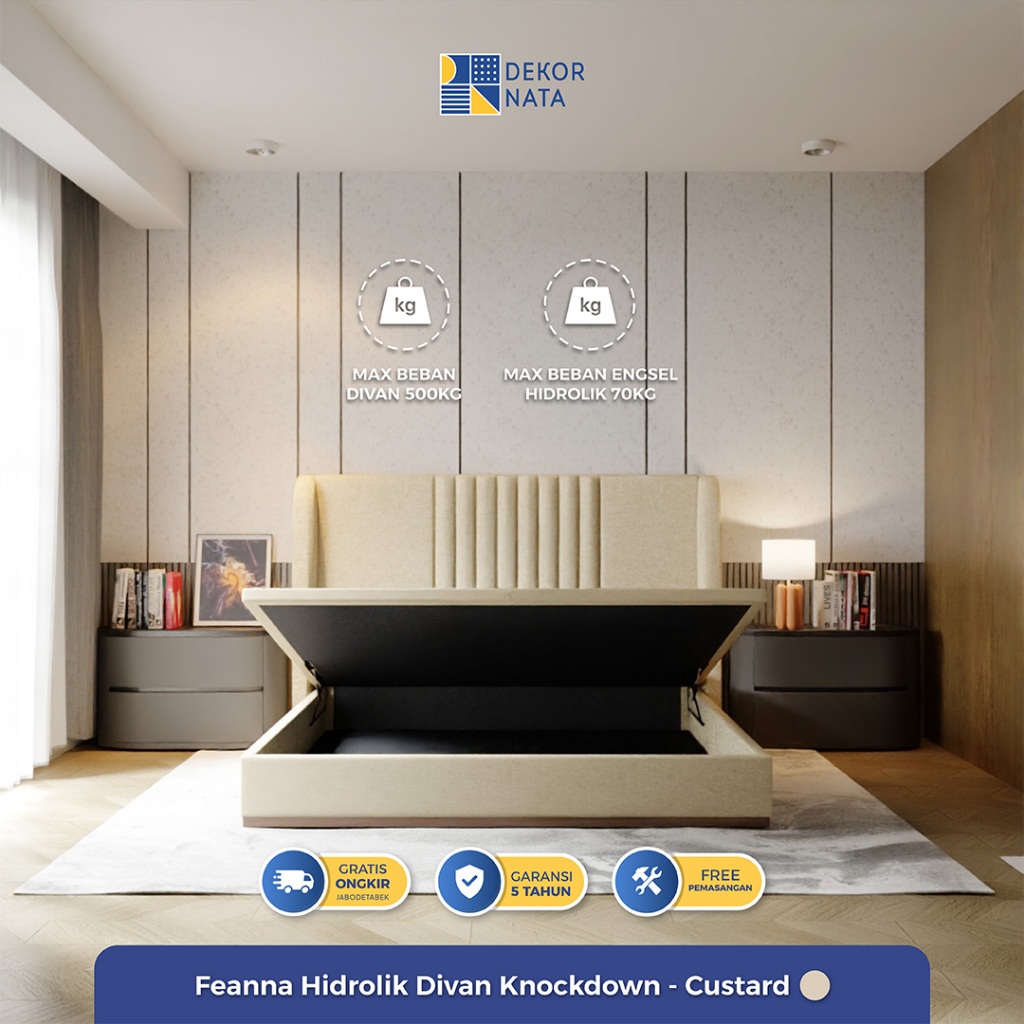 Jual [GARANSI 5 TAHUN] Dekornata - Feanna Divan Hidrolik Knockdown ...
