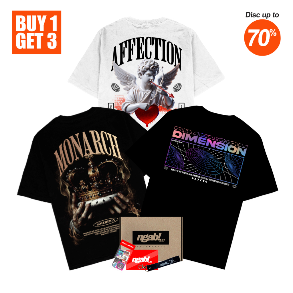 Jual Buy 1 Get 3 Ngab Kaos Distro Bundling Dimension, Monarch ...