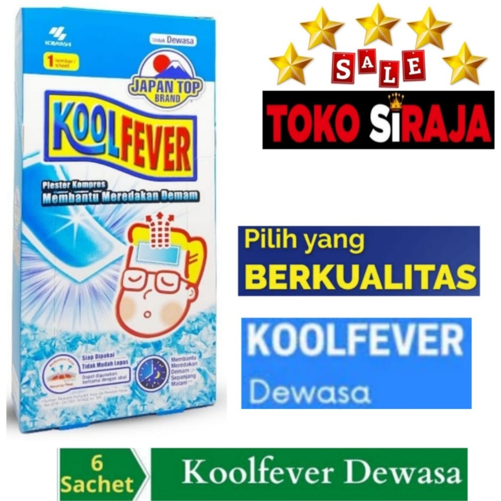 Jual 1 BOX KOOL FEVER DEWASA ISI 6 SACHET / KOOLFEVER DEWASA 1 BOK 6 LEMBAR PLESTER KOMPRES ...