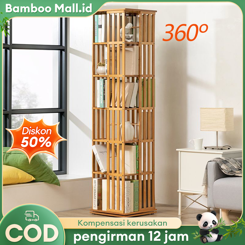 Jual Rak Buku Putar 360° Minimalis Lemari Penyimpanan Buku Anak Mainan ...
