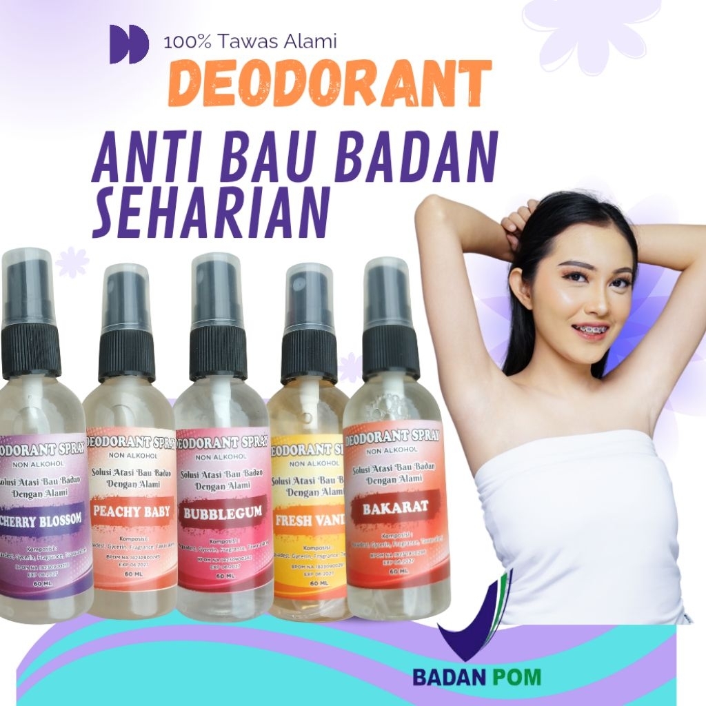 Jual Deodoran Spray 60ml - Deodorant Natural spray non alkohol - Deo ...