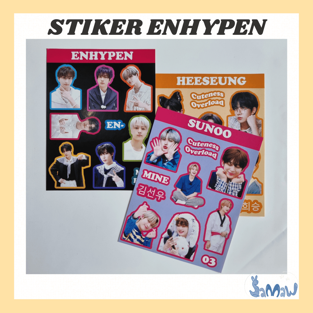Jual Stiker Enhypen | Stiker KPop | Stiker Freebies Murah | Jungwon Jay Sunoo Sunghoon Heeseung ...
