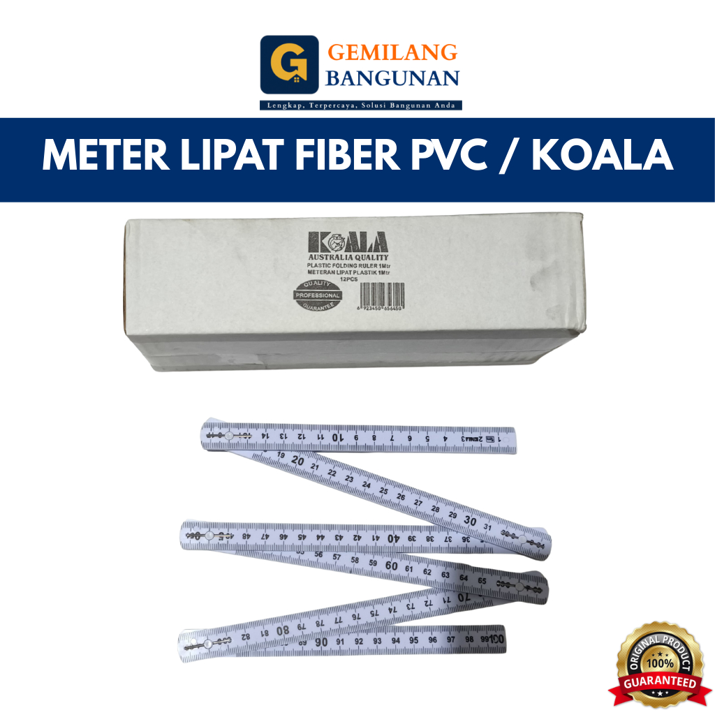 Jual Meter Lipat Fiber PVC KOALA / Meteran Lipat 1M / Meter Lipat 100 ...