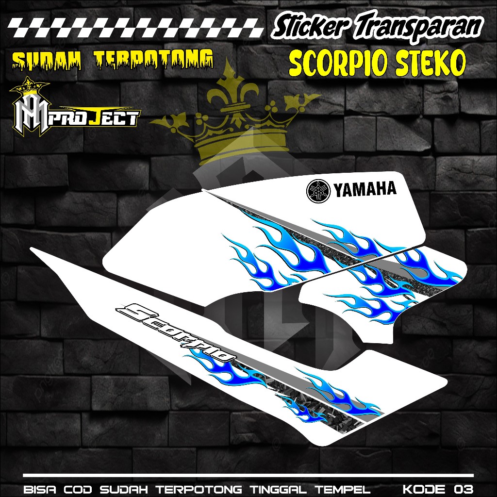 Jual STRIPING TRANSPARAN SCORPIO STEKO MOTIF API KODE 03 BAHAN MAXDECAL ...