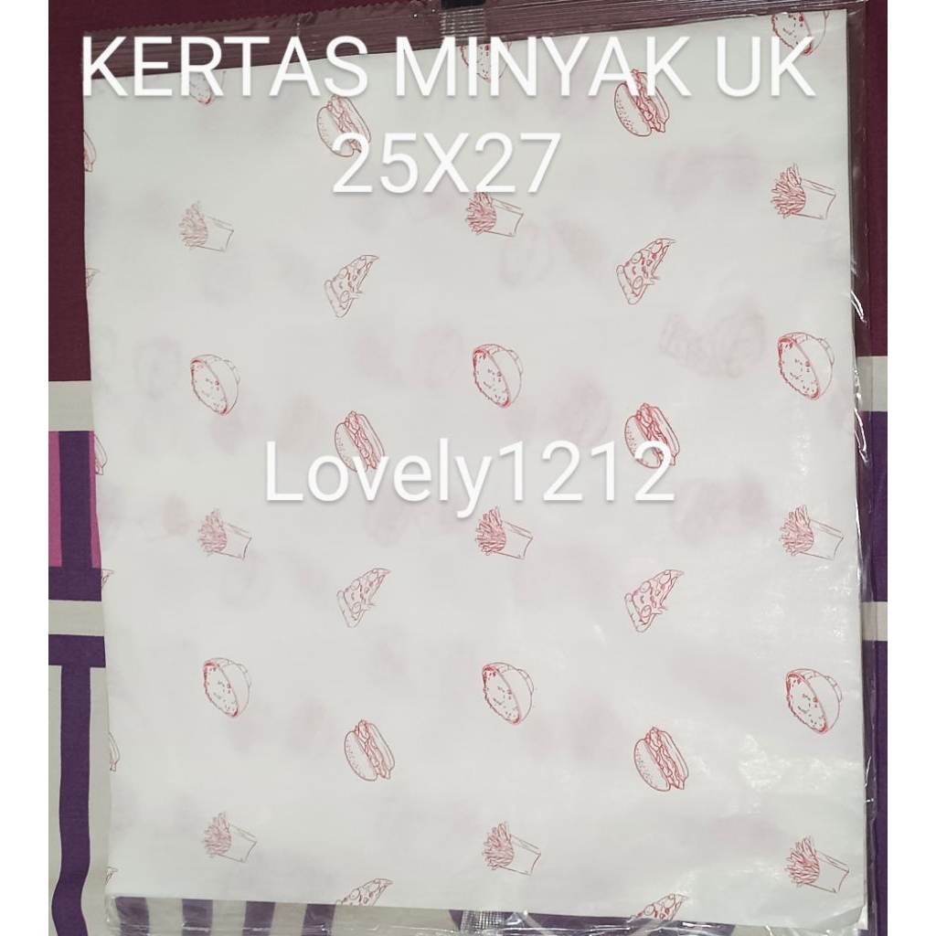 Jual 100 lembar kertas minyak kfc motif rice kebab turki kertas nasi ...