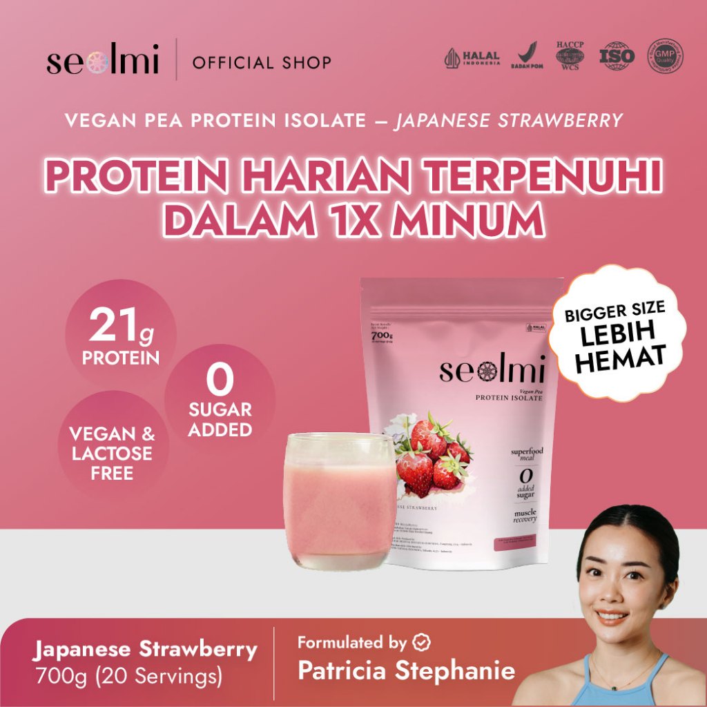 Jual Seolmi Vegan Pea Protein Isolate - Strawberry New Size 700gr ...