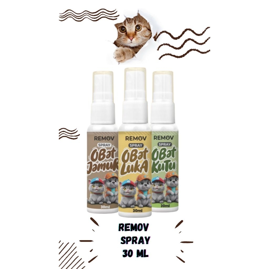Jual Remov Spray Obat Jamur Kutu dan Luka Untuk Kucing Anjing 30ml ...