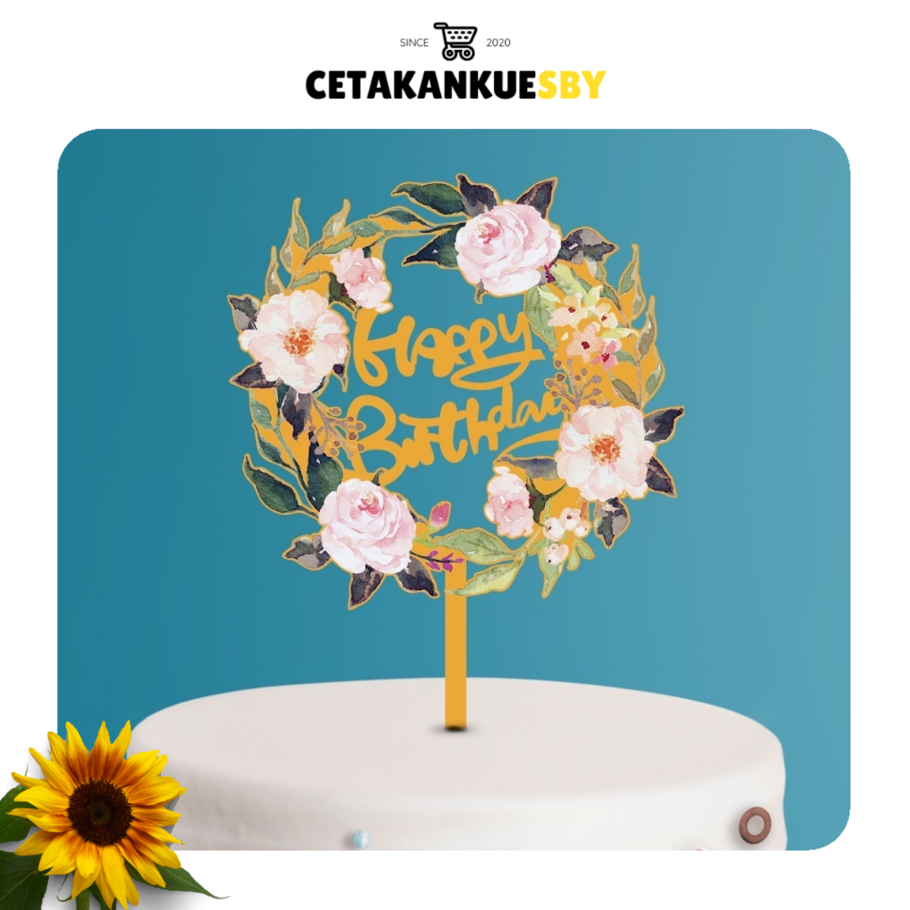 Jual (CKS) Cake Topper Bunga / Hiasan Kue Bunga Ulang Tahun | Shopee ...