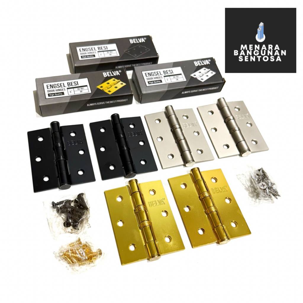 Jual Engsel Besi Belva 3 Inch Putih / Hitam / Kuning - Engsel Pintu ...