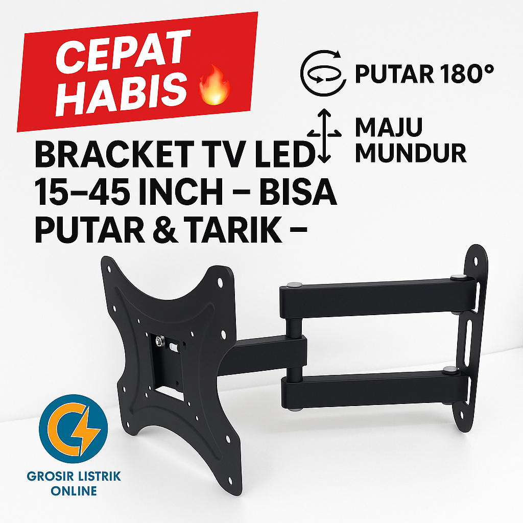 Jual BRACKET TV MONITOR SWIVEL 45 INCH 15 20 32 42 45 IN LED BISA MAJU ...