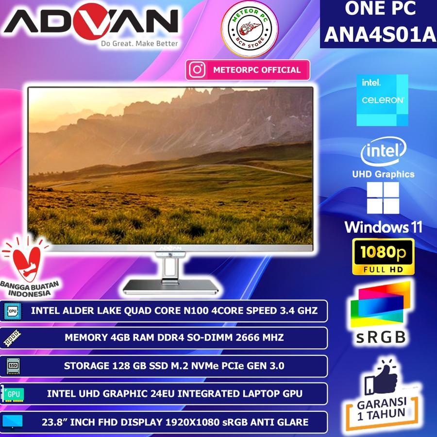 Jual ADVAN AIO ONE PC N100 RAM 4GB SSD 128GB WIN 11 HOME 23.8 FHD PC ...