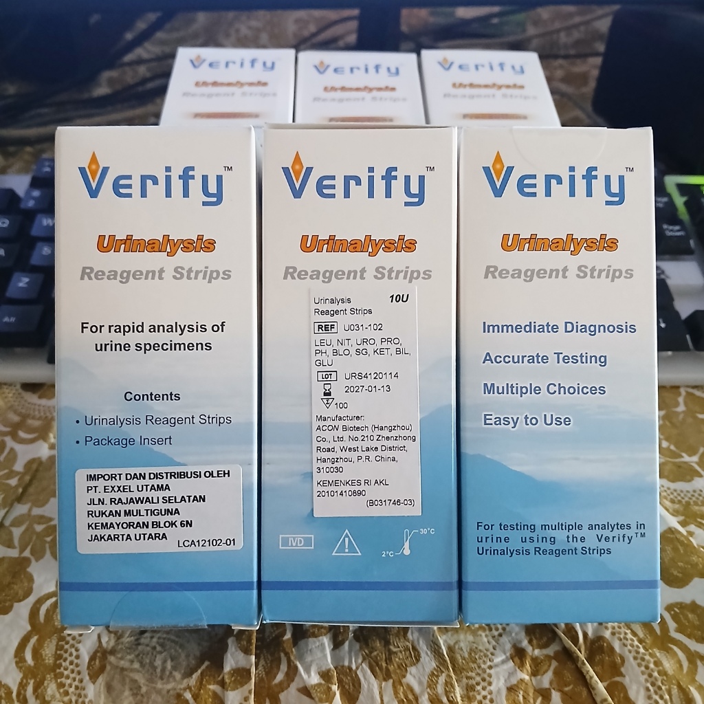 Jual Strip Urin / Strip Test Urine Verify / Urinalysis Verify / Reagen ...