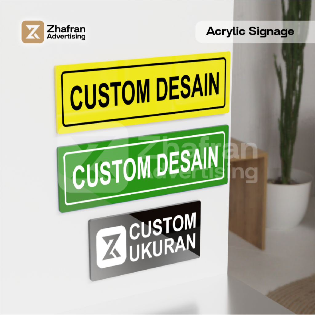Jual Sign Board Gantung Custom Dengan Rantai & Kop Tempel Kaca ...