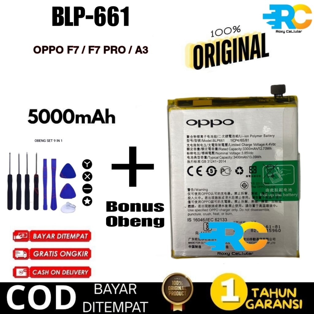 Jual Baterai Batre BLP-661 Oppo F7 / F7 Pro / A3 Original Battery ...