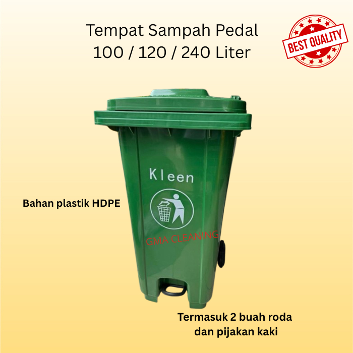 Jual Tempat Sampah KLEEN dengan Pedal Tengah ukuran 100/120/240Liter | Shopee Indonesia