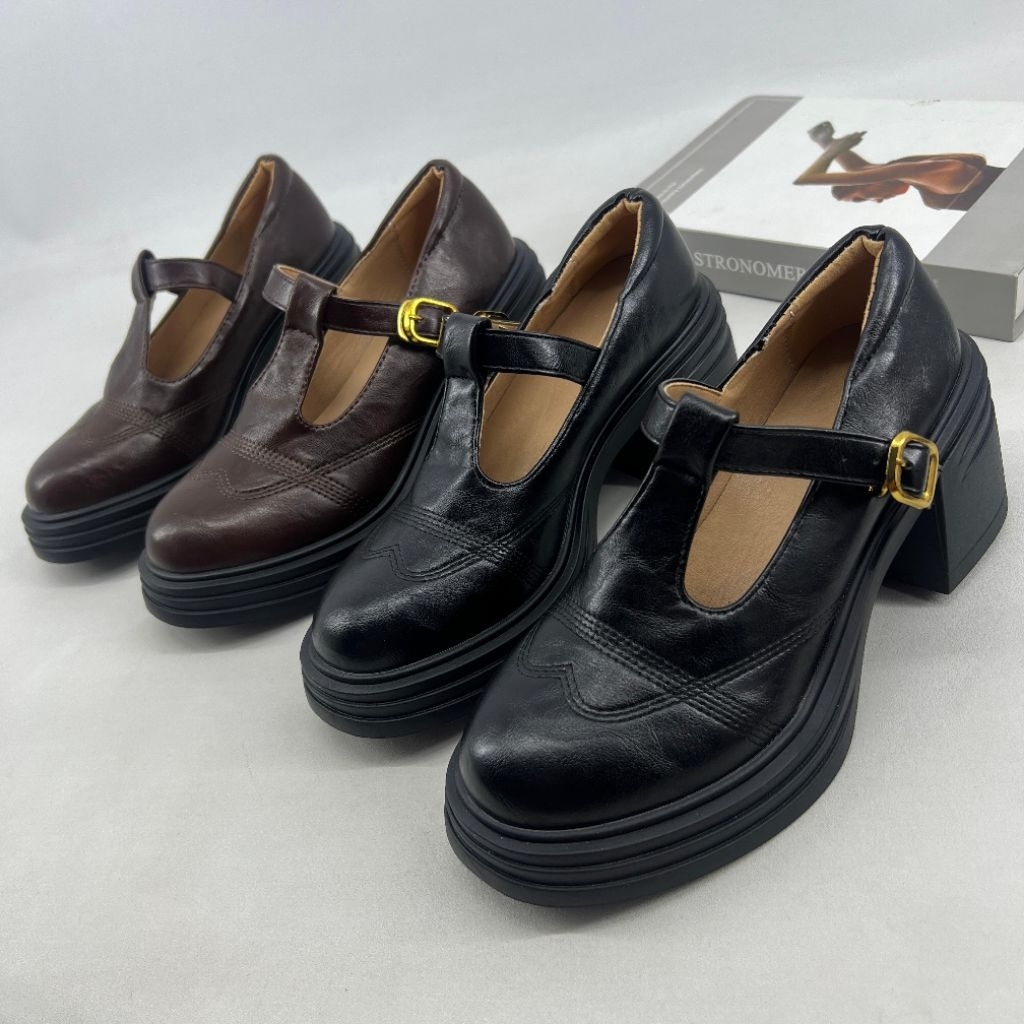 Jual sepatu wanita model sepatu heel tapak tahu 7.5cm (J975) | Shopee ...
