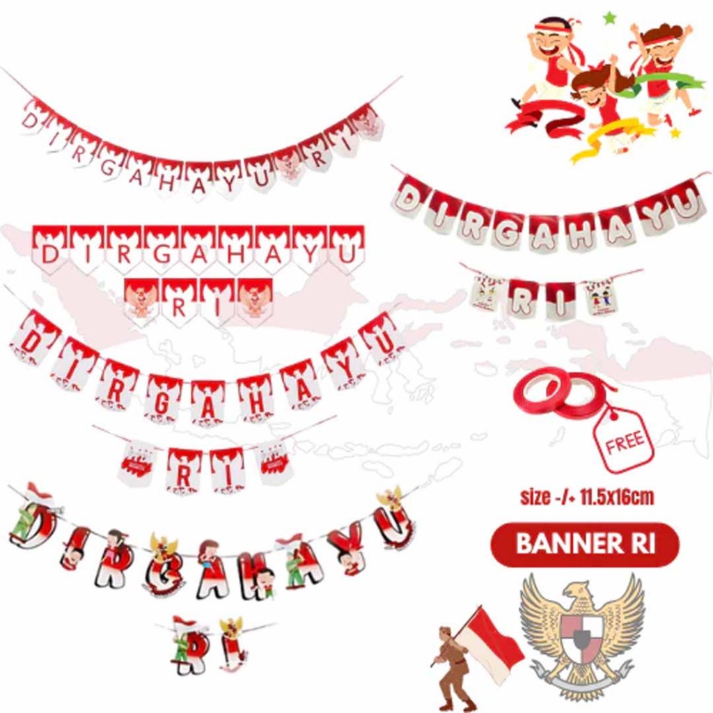 Jual Banner Dirgahayu Ri/Banner Bendera Merah Putih 17 Agustus | Shopee ...