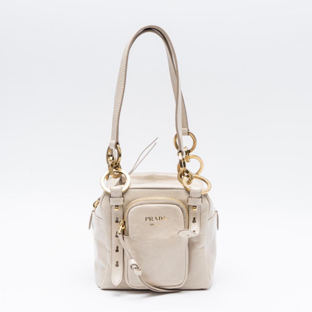 Jual Prada Dangle Leather Top-Handle Mini Bag Powder Pink | Shopee ...