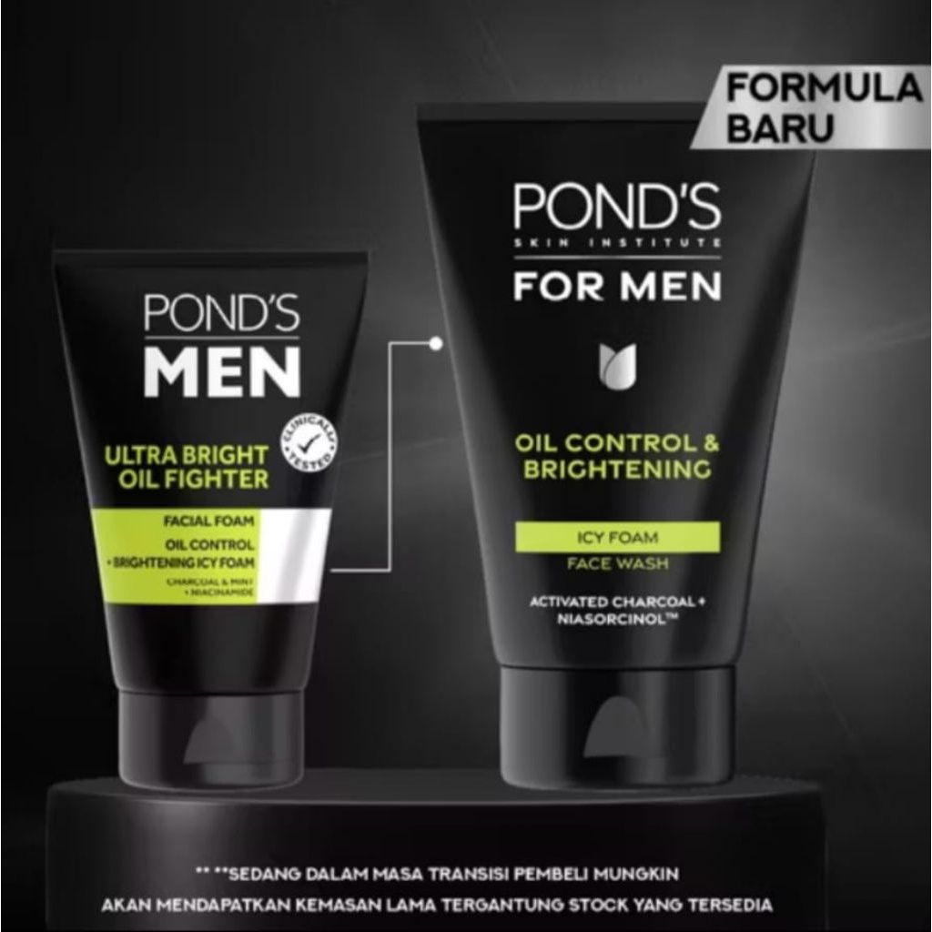 Jual Ponds MEN Ultra Bright Oil Fighter facial foam 50gr (Kemasan Lama ...