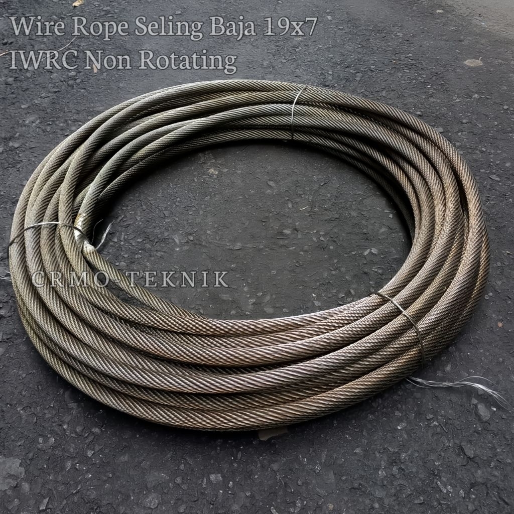 Jual Anti Rotation Wire Rope Seling Baja 19x7 IWRC 16 18 19 20 22 24 Mm ...