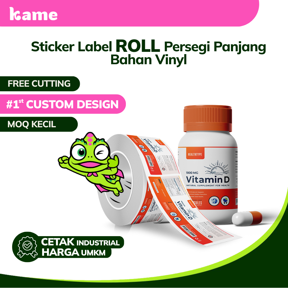 Jual Stiker Label Roll Persegi Panjang | Sticker Roll Custom | Bahan ...