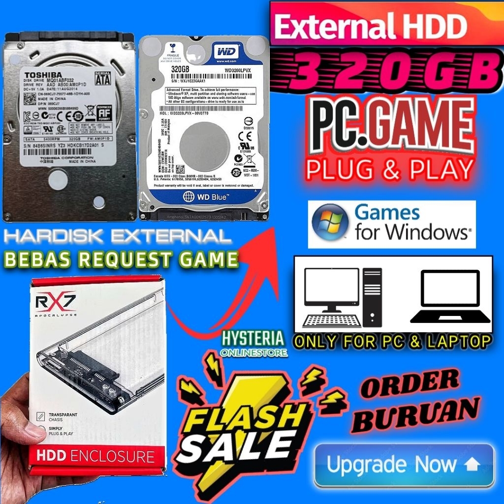 Jual Hardisk Game PC 320Gb | Hardisk External Game PC +Case RX7 ...