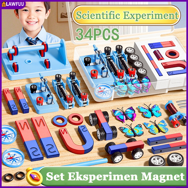 Jual Set Magnet 34pcs Alat peraga eksperimen sains Demonstrator ...