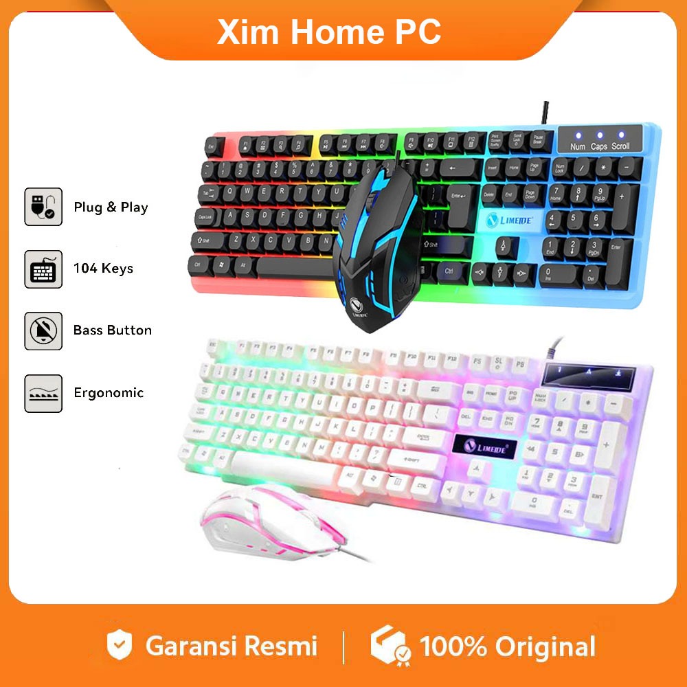 Jual 【Xim Home] Kombo Keyboard dan Mouse Gaming MENGMA dengan Lampu RGB ...