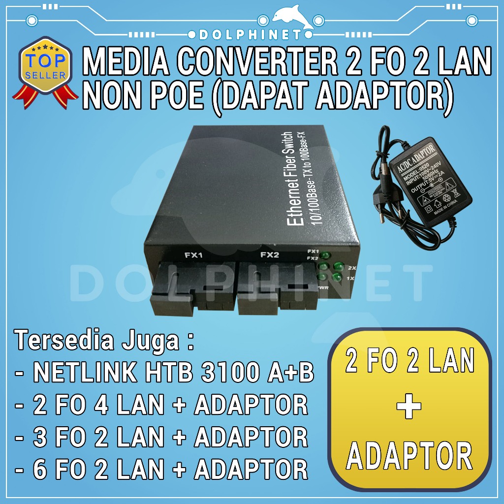 Jual Media Converter 2 FO 2 LAN 2 SC 2 RJ45 10/100 Mbps Full Body ...