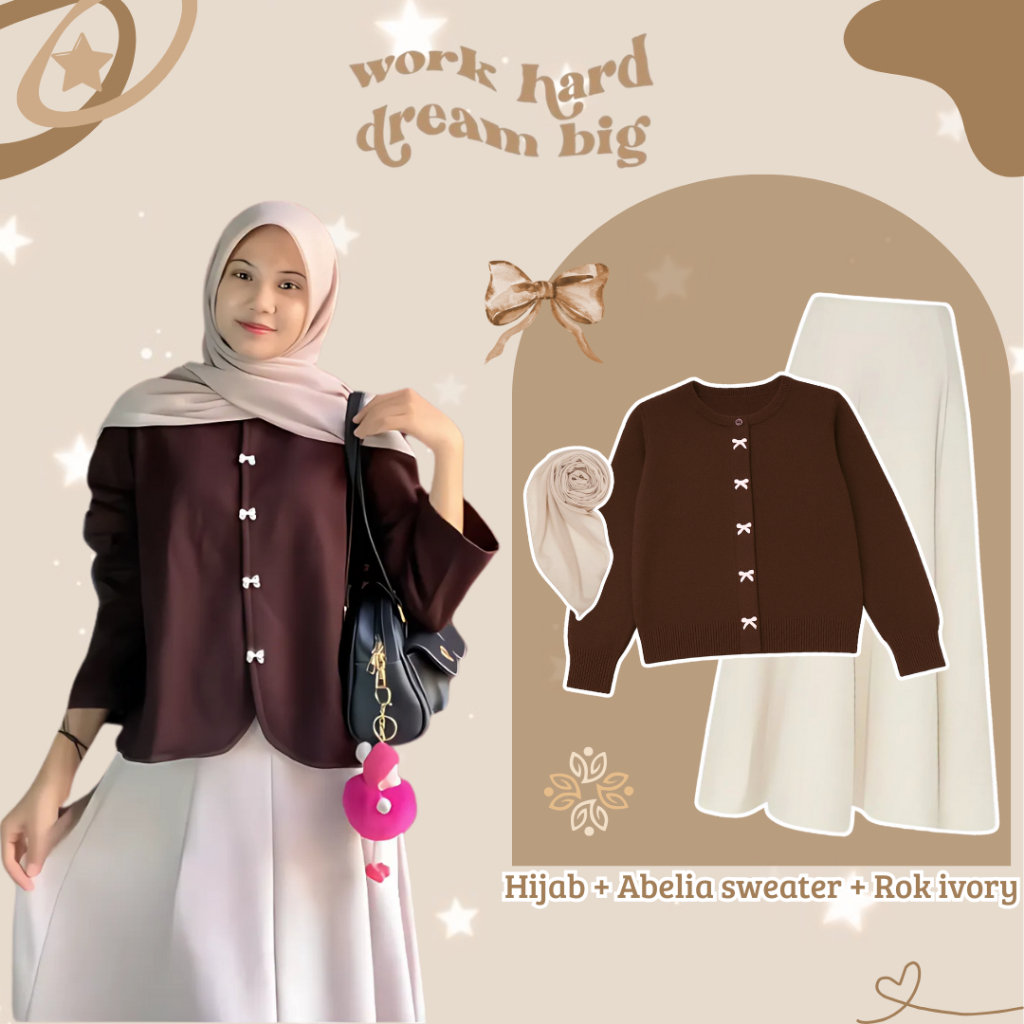 Jual Outfit Hijab + Korean Fashion + One Set 3 in 1 - OOTD - Sweater ...