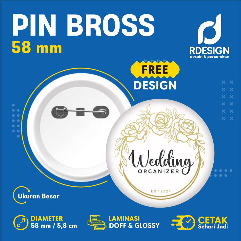 Jual PIN BROSS SATUAN UKURAN 58MM | Shopee Indonesia