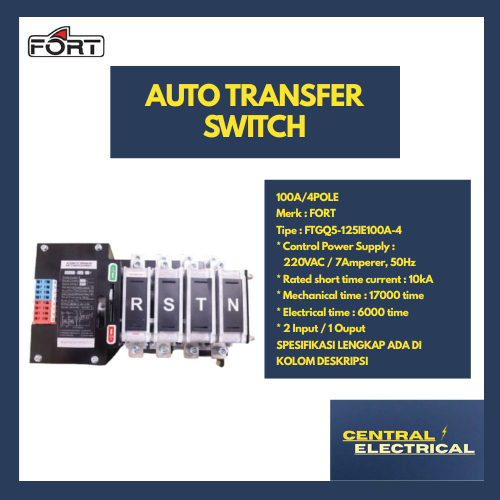 Jual FORT Auto/Automatic Transfer Switch (Tanpa Jeda) 100A/4POLE merk ...