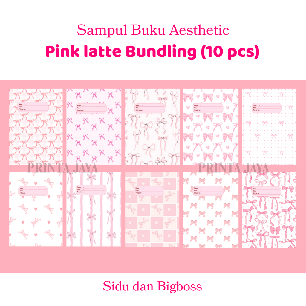 Jual Sampul Buku Aesthetic Pink Latte 10 Pcs | Motif Simpel Elegan ...