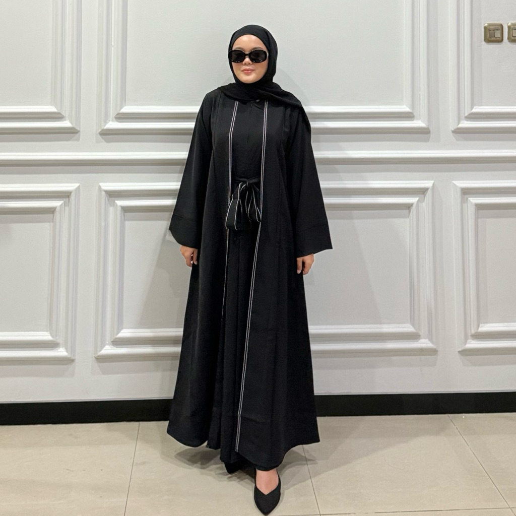 Jual Fahira Abaya Outer Umroh Haji Kajian Remaja Gamis List Putih ...