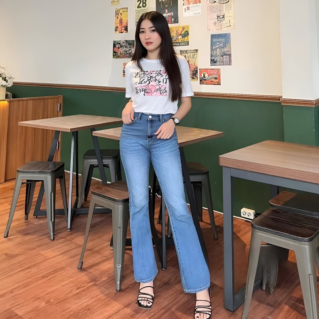 Jual Celana Cutbray Highwaist Retro Jeans Stretch - Keenan Jeans ...