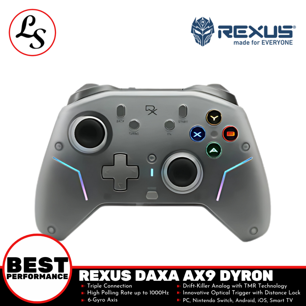 Jual REXUS GAMEPAD DAXA Dyron AX9 Wireless Gaming Controller TMR ...