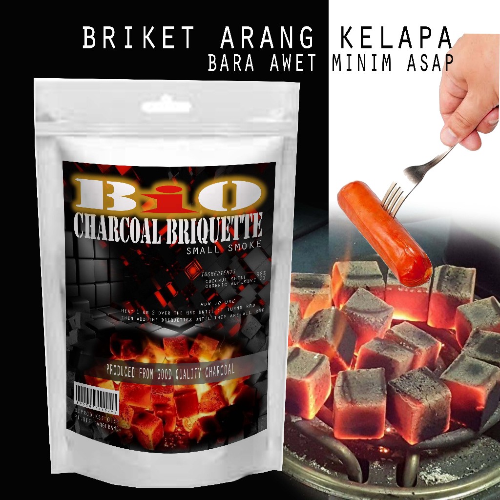 Jual Arang kelapa Briket 500g sampai 1kg bentuk kotak arang Barbeque ...
