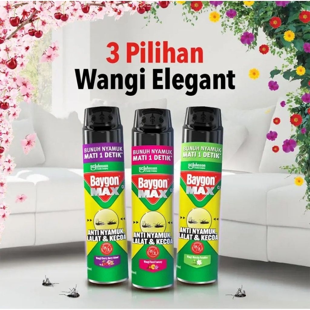 Jual Baygon Max Elegan Spray 500ml | Shopee Indonesia