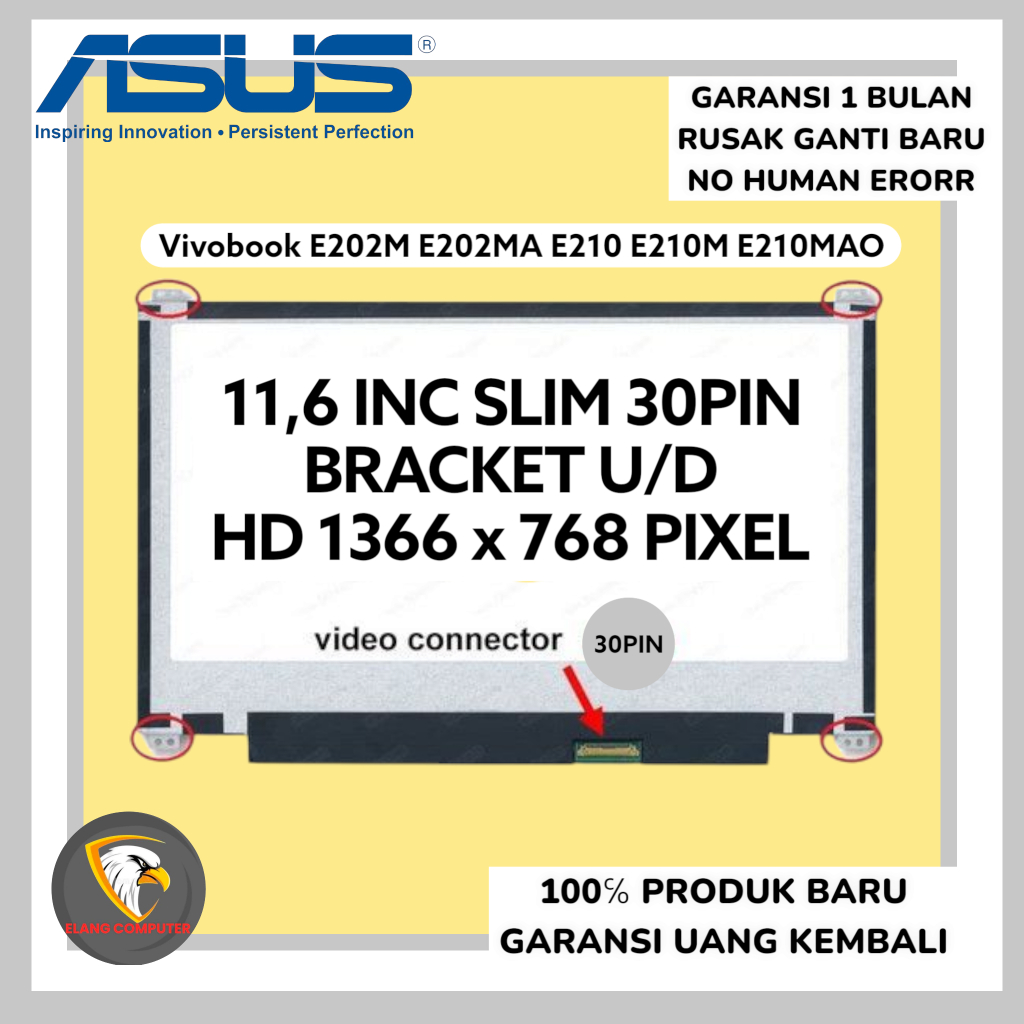 Jual LCD LED Asus Vivobook E202M E202MA E210 E210M E210MA | Shopee Indonesia