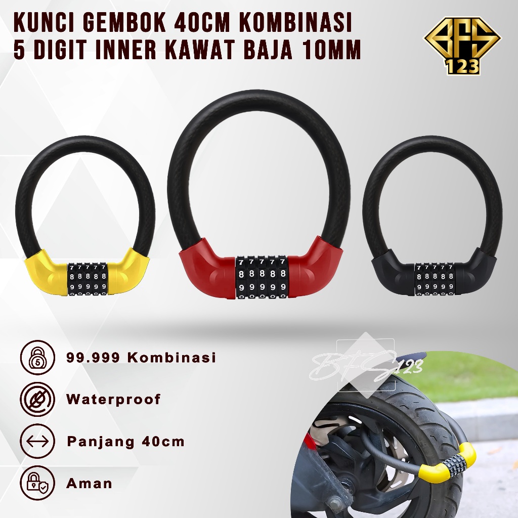 Jual Gembok Motor Anti Maling Kunci Gembok Motor Gembok Sepeda 10 mm 5 ...