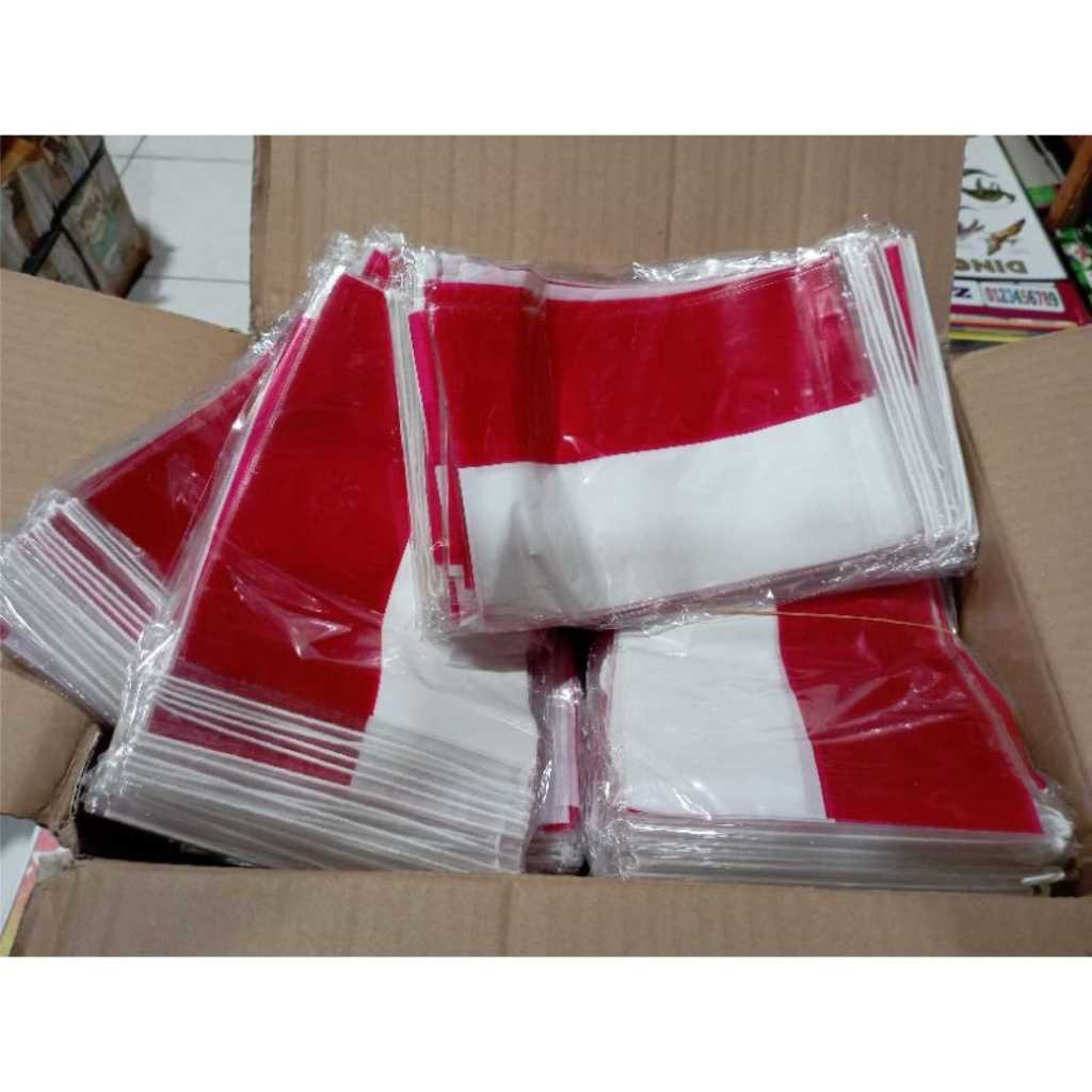 Jual Bendera Plastik Merah Putih Renteng (Sudah Bertali tinggal pasang ) isi 1 ikat / 10 Pak x ...