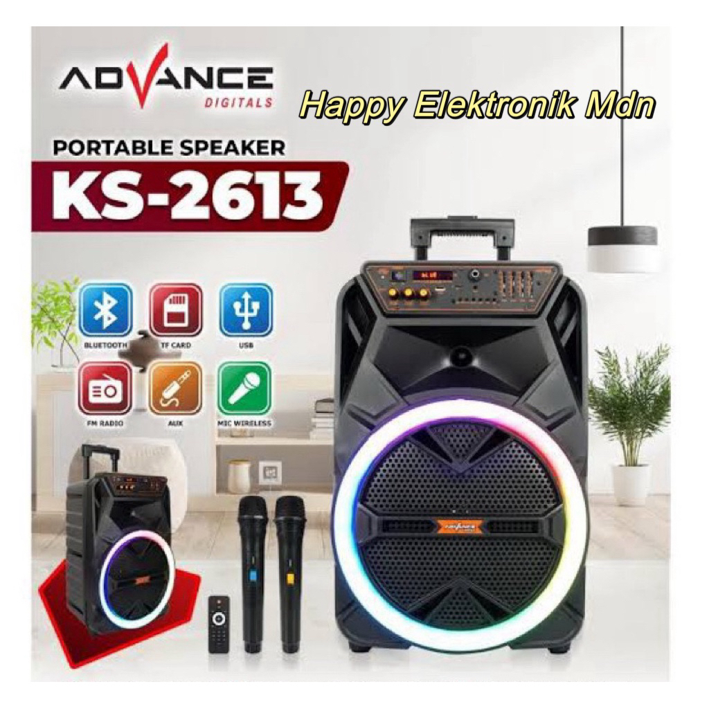 Jual ADVANCE KS-2613 SPEAKER PORTABLE 12 INCH ADVANCE KS2613 ADVANCE ...