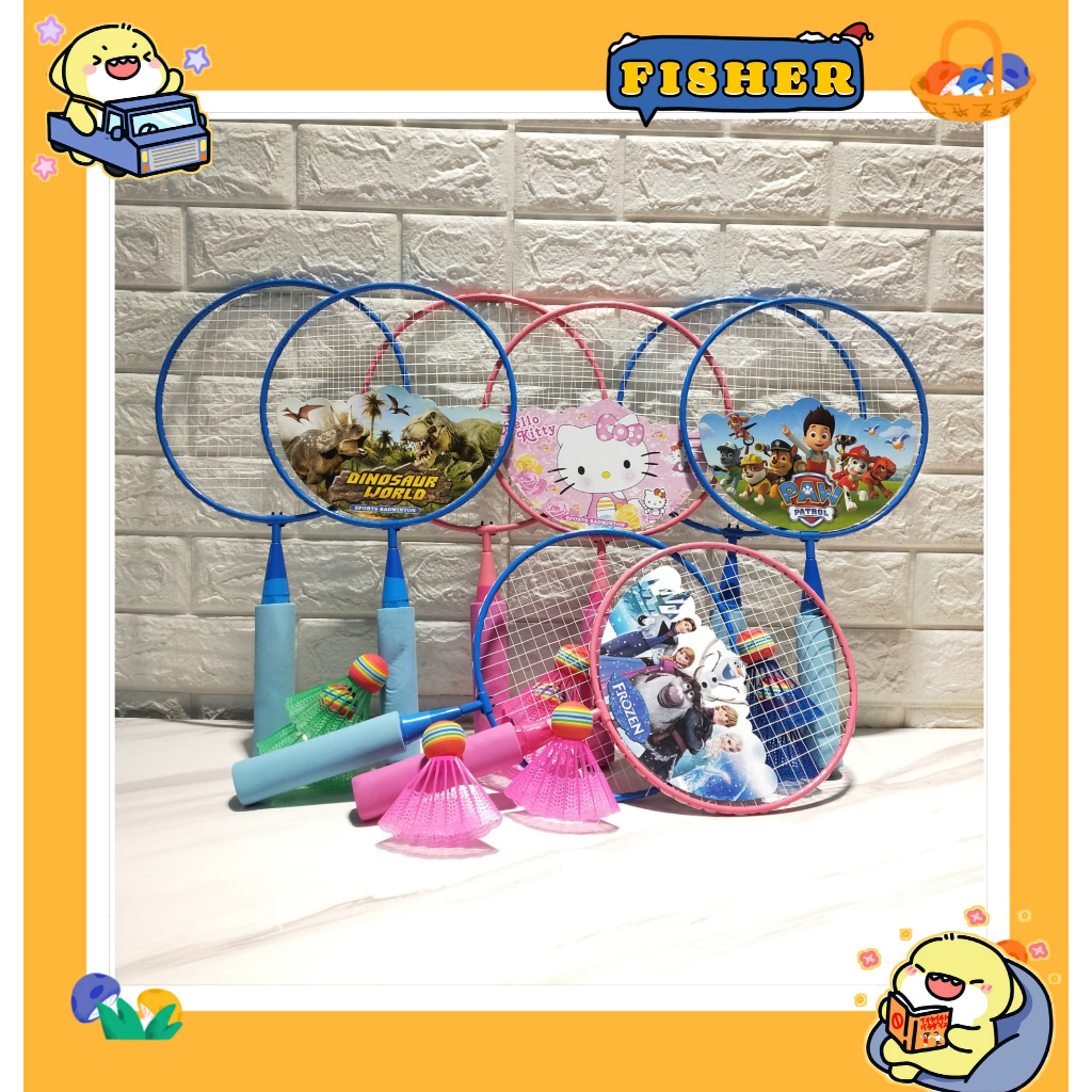 Jual [FISHER] Mainan raket badminton bahan besi untuk anak balita model ...