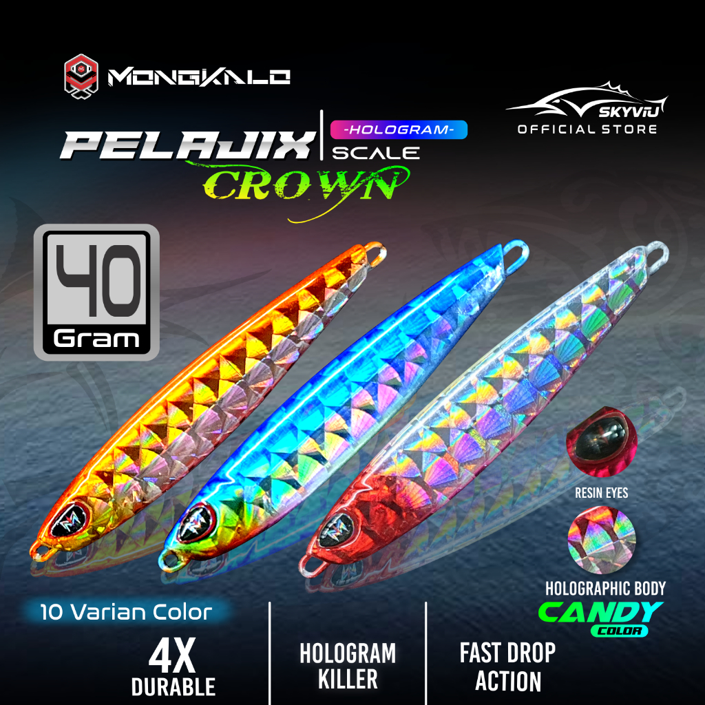 Jual Metal Jig 60 Gram MONGKALO PELAJIX Hologram Sisik Kipas Double Assist Hook MetalJig 60 Gram ...