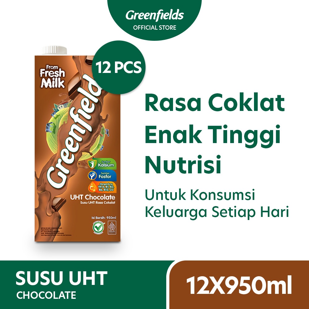 Jual [LEBIH HEMAT] Susu Greenfields UHT Chocolate 950ml x 12 pcs (1 ...