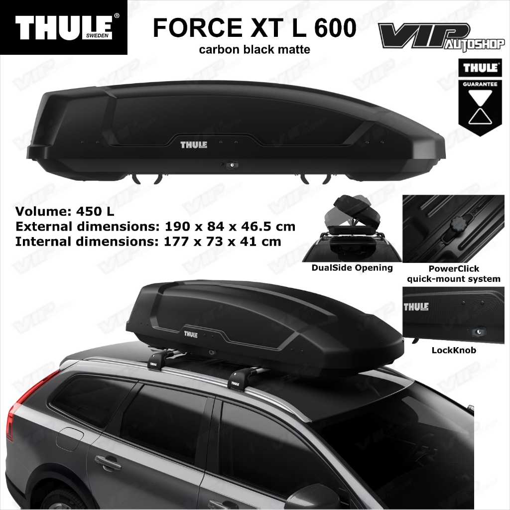 Jual THULE FORCE XT L 600 Carbon Roof Box Original Bagasi Rak Atas ...