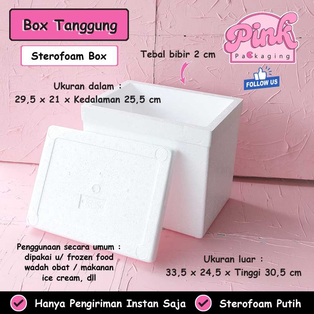 Jual Sterofoam Box Tanggung 33x24x30 cm Styrofoam Gabus Cooler foam Box ...