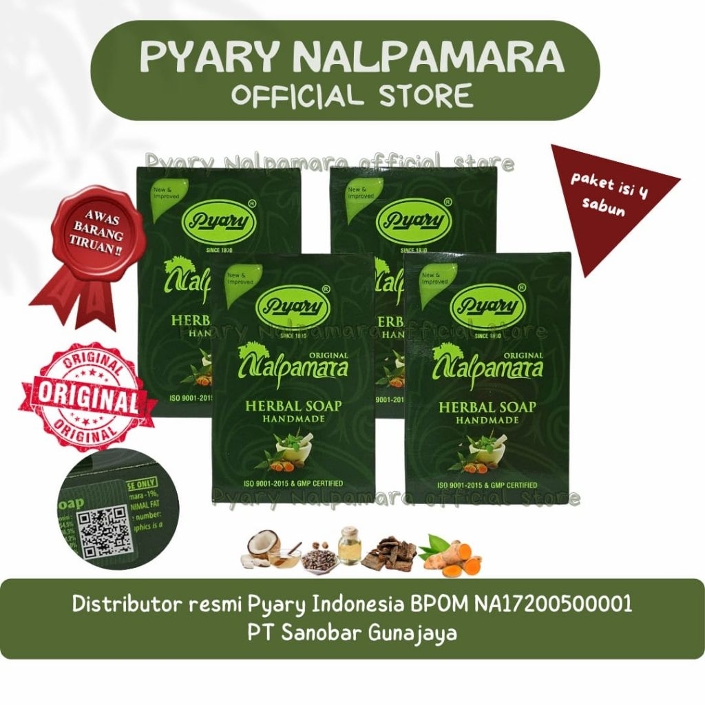 Jual 4 sabun Arab Pyary Nalpamara Original BPOM | Shopee Indonesia