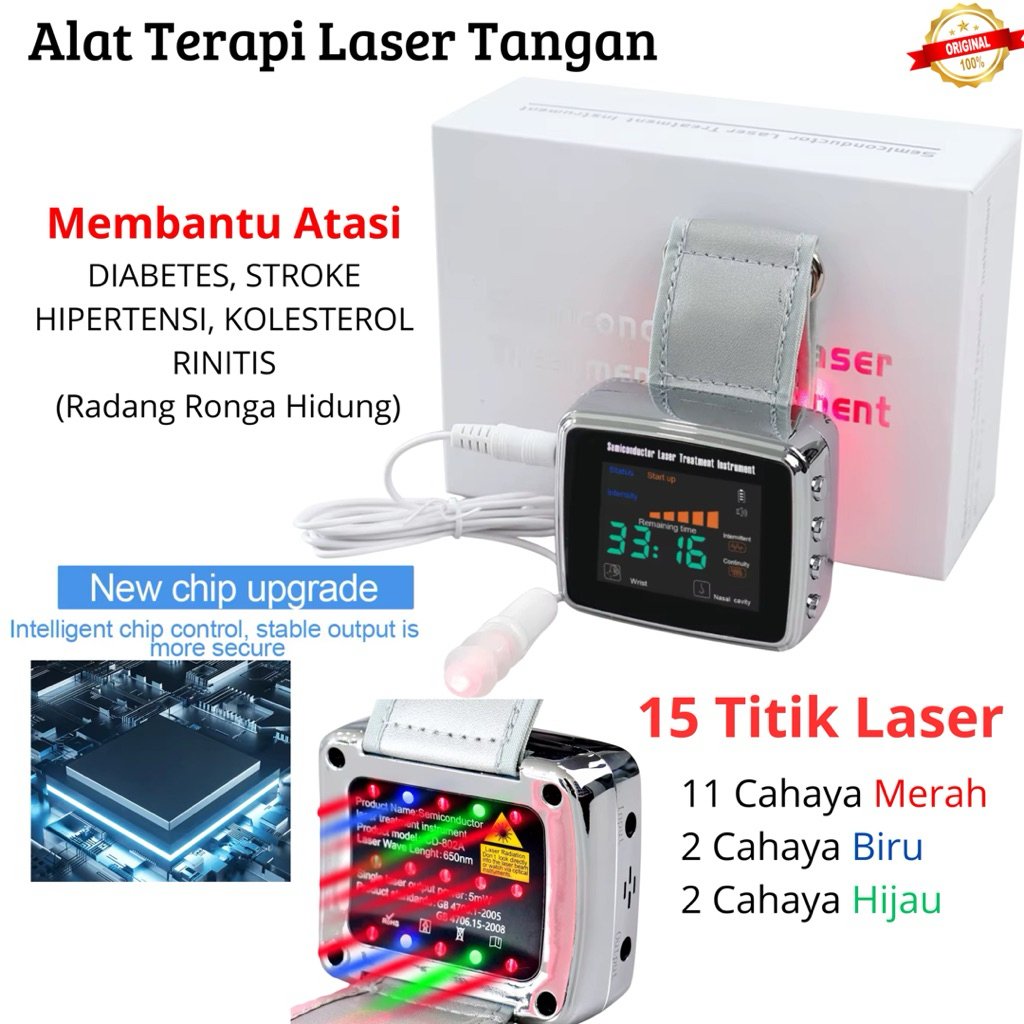 Jual Alat terapi laser 15 Titik dengan 3 warna cahaya laser untuk ...